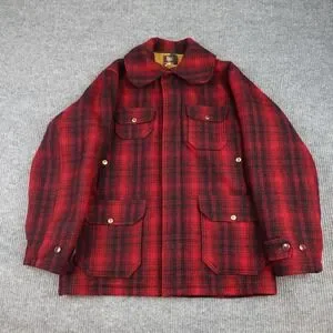 Woolrich | Jackets & Coats | Vintage Woolrich Jacket Mens 42 Red Plaid ...